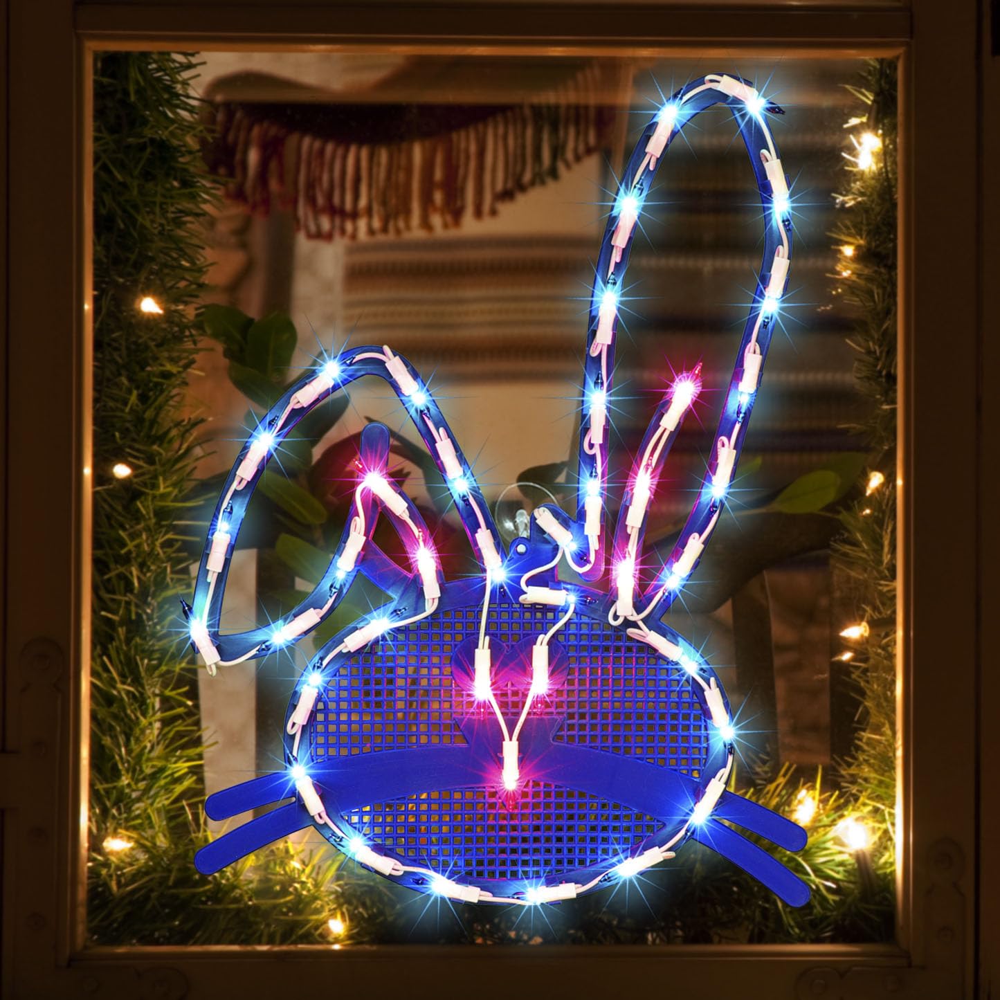 Lighted Easter Bunny Window Northlight 17" Decoration - Shimmering ...