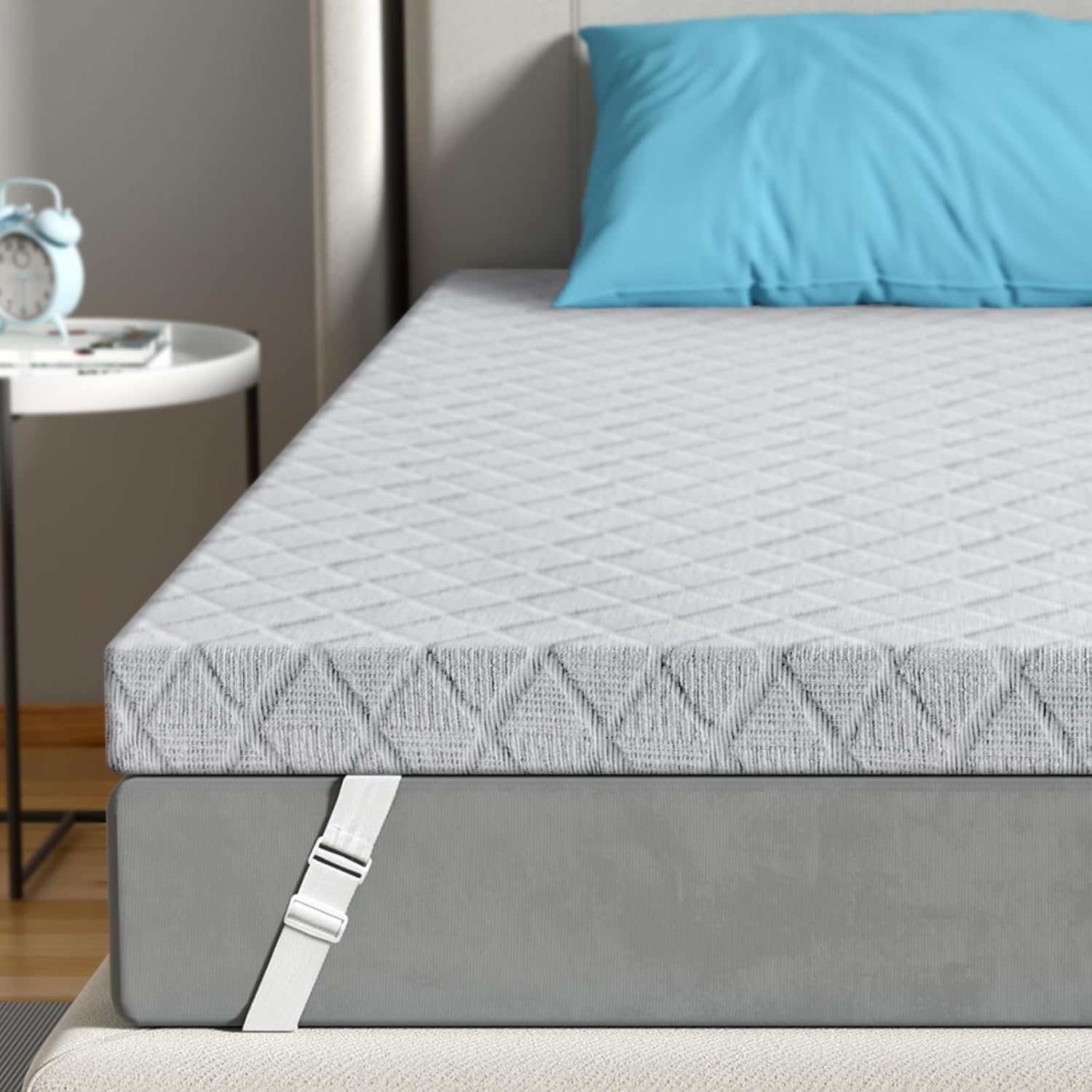 BedStory Mattress Topper King 3 Inch, Bamboo Charcoal King Memory Foam ...