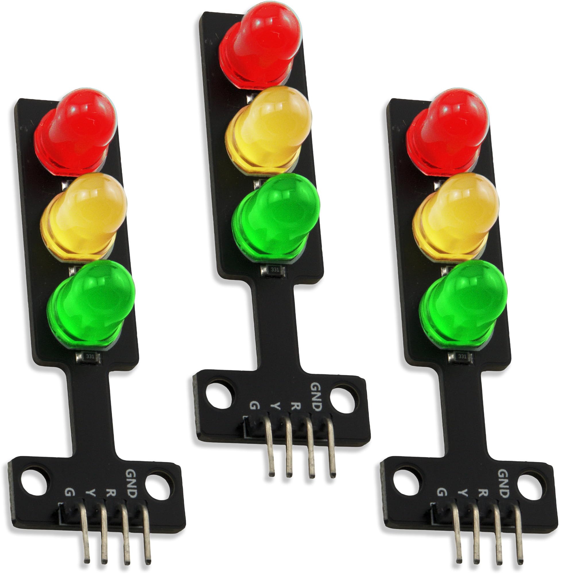 3pcs Mini Traffic Light LED Display Board Module 3.3-5V Compatible with ...