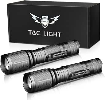 LETMY LED Flashlight High Lumens 2 Pack - 2000 Lumens Super Bright ...
