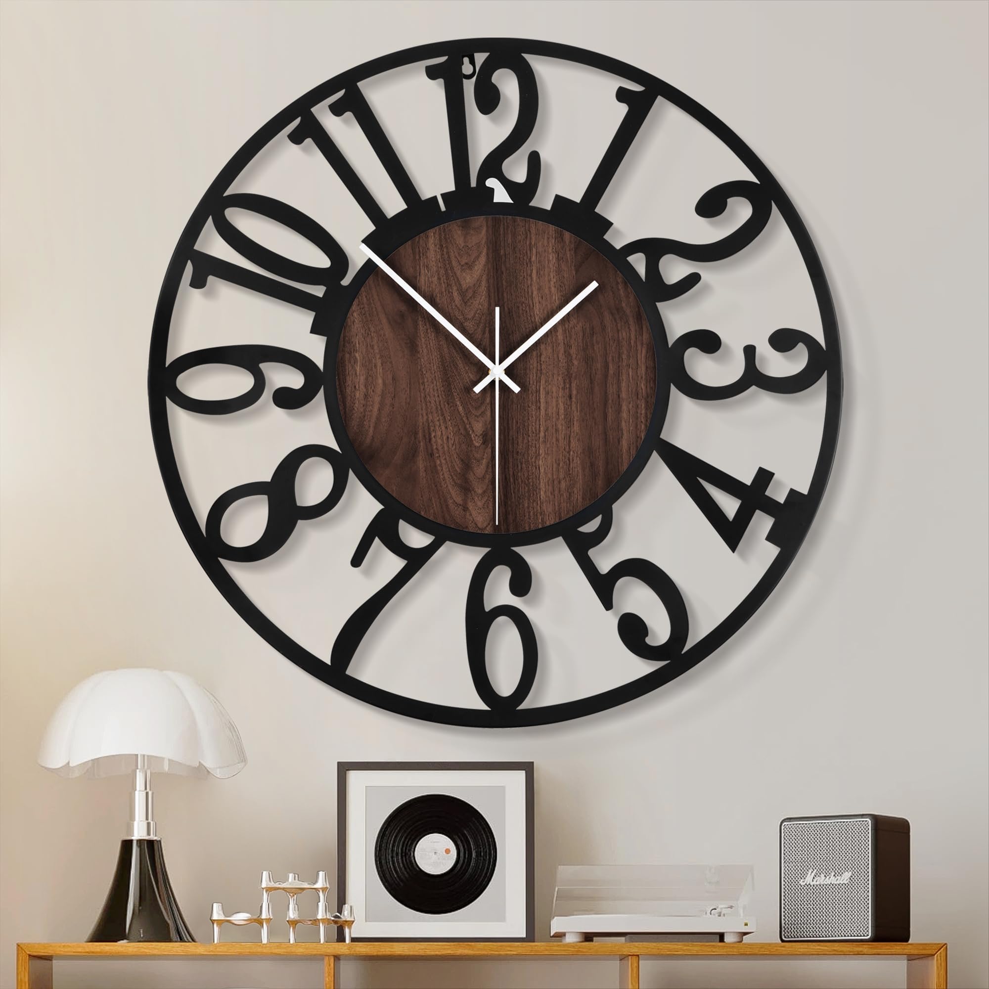 Amazon.com: Alarmore Farmhouse Wall Clock, 24 Inch Large Wall Clocks ...