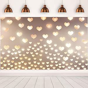 Amazon.com : Caheansi 8x6 ft Valentine's Day Backdrops Romantic Glitter ...