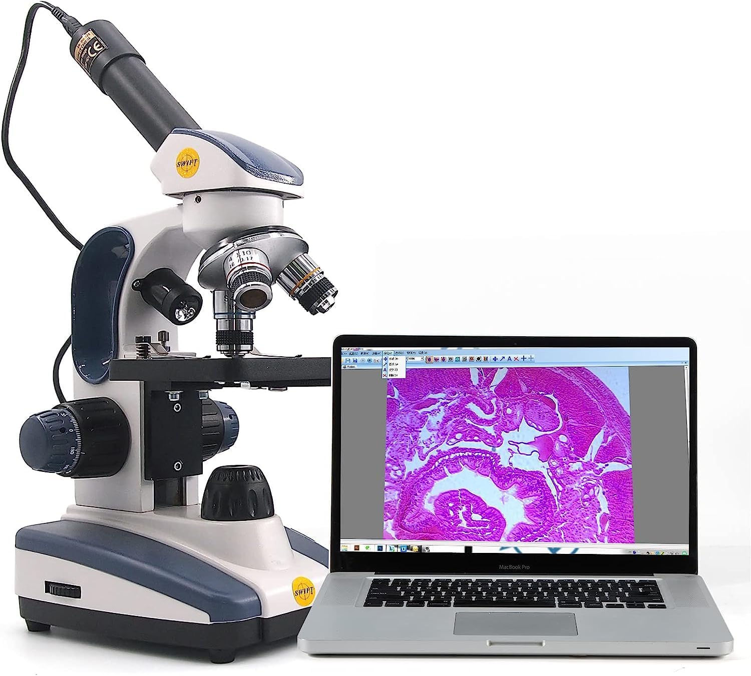 Amazon.com: Swift Compound Monocular Microscope SW200DL with 40X-1000X ...