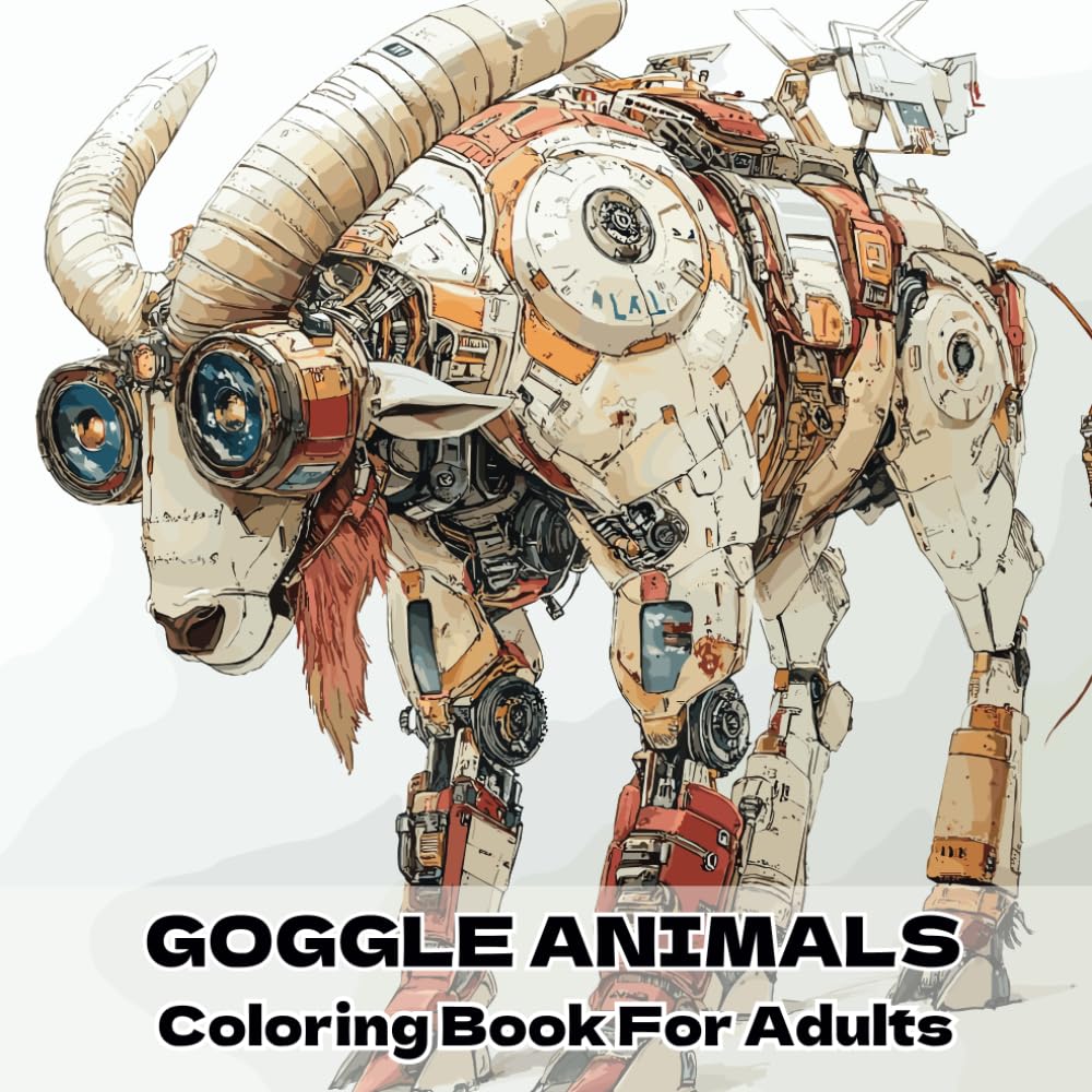 Amazon.com: GOGGLE ANIMALS Coloring Book For Adults ゴーグルを着けた動物の大人向けの塗り絵 ...