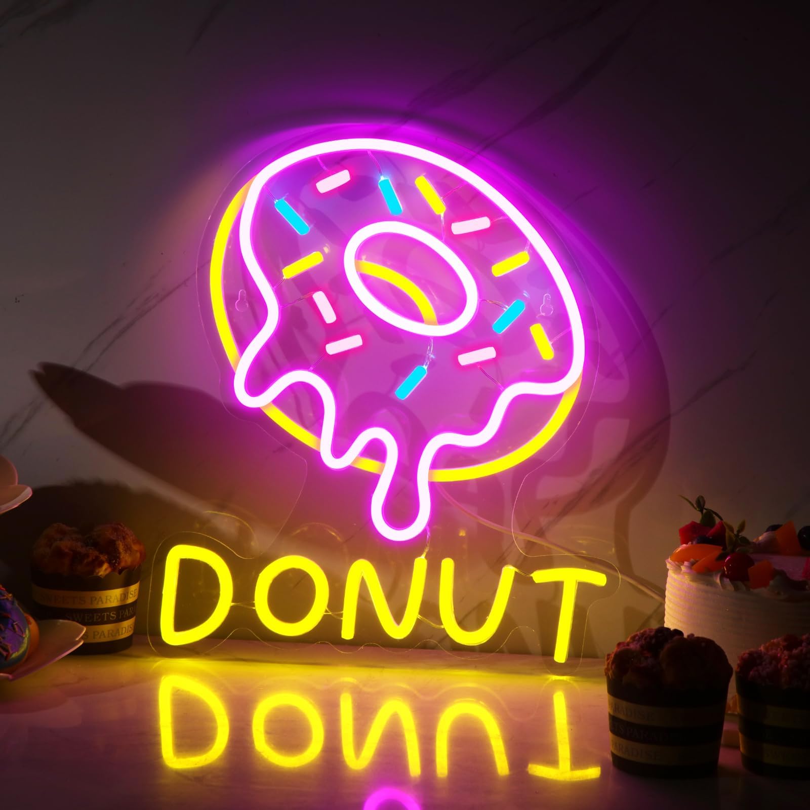 Amazon.com : Donut Neon Sign, Donut Led Light, Donut Restaurant Decor ...