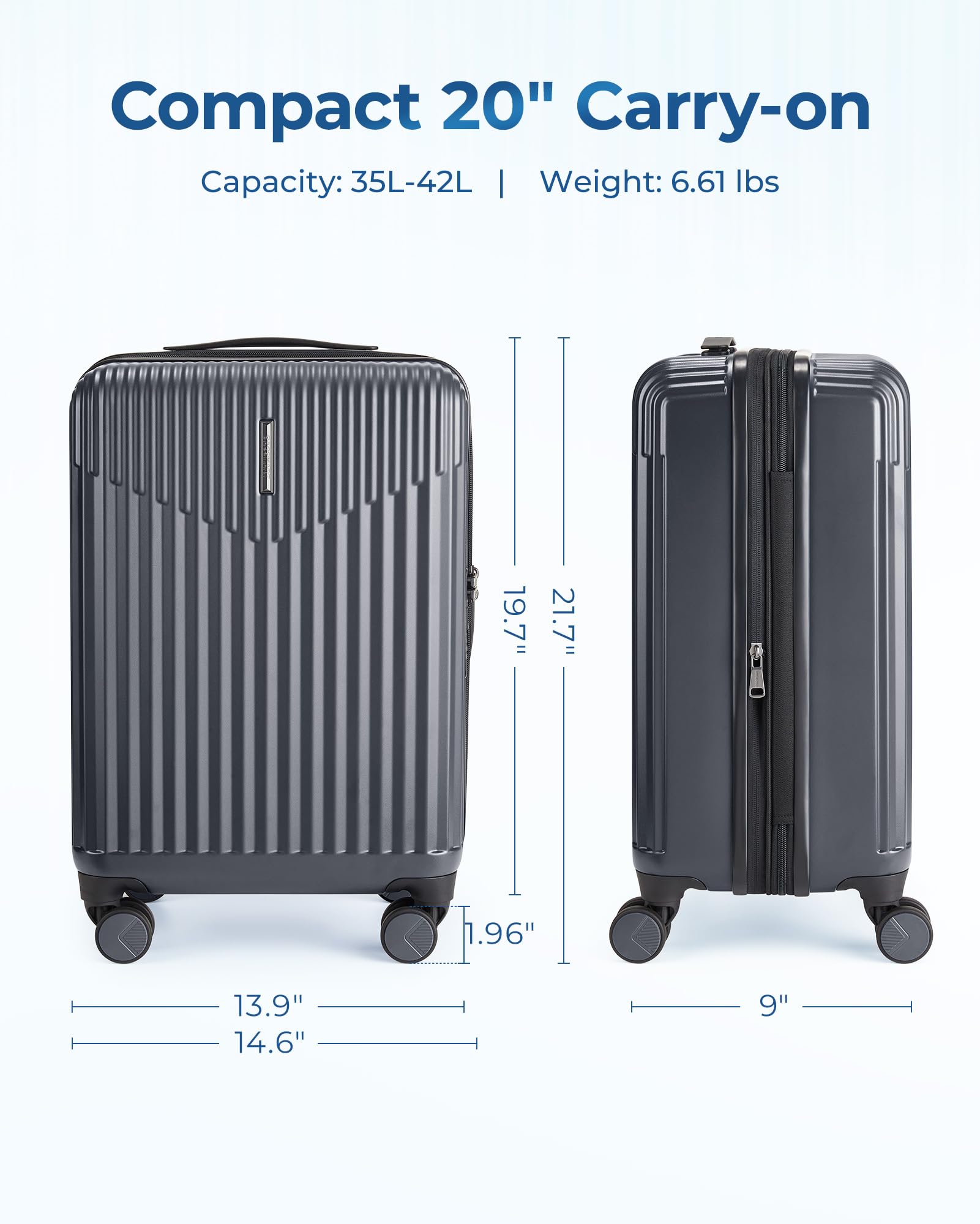 Snapklik.com : BAGSMART Carry On Luggage 22x14x9 Airline Approved