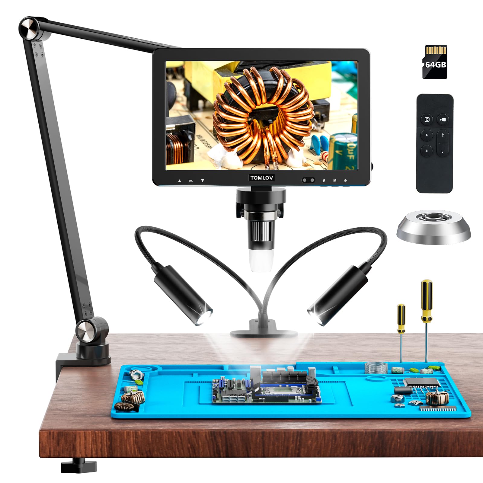 Amazon.com : TOMLOV DM9 Max Flex 10.1" HD IPS Flexible Arm Digital ...