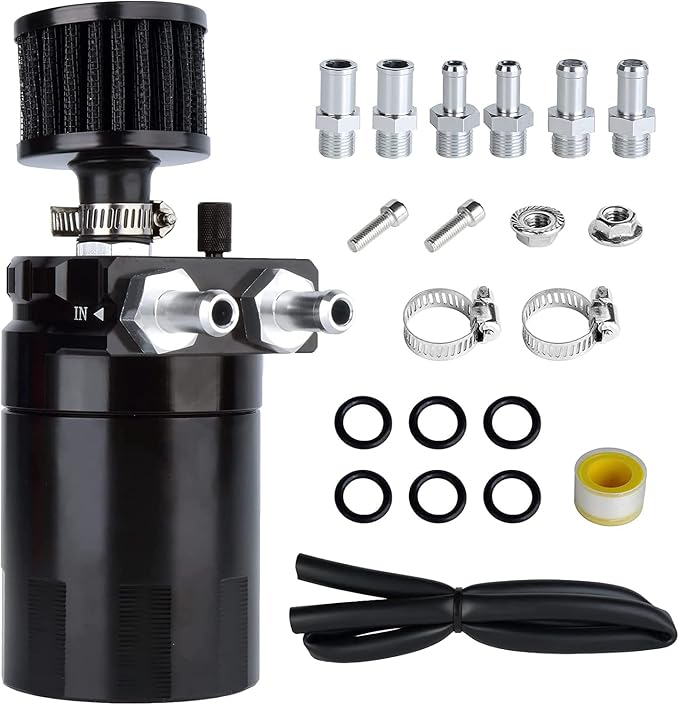 TLAXCA Universal Car Oil Catch Can Kit with Filter 300ml Air Oil ...