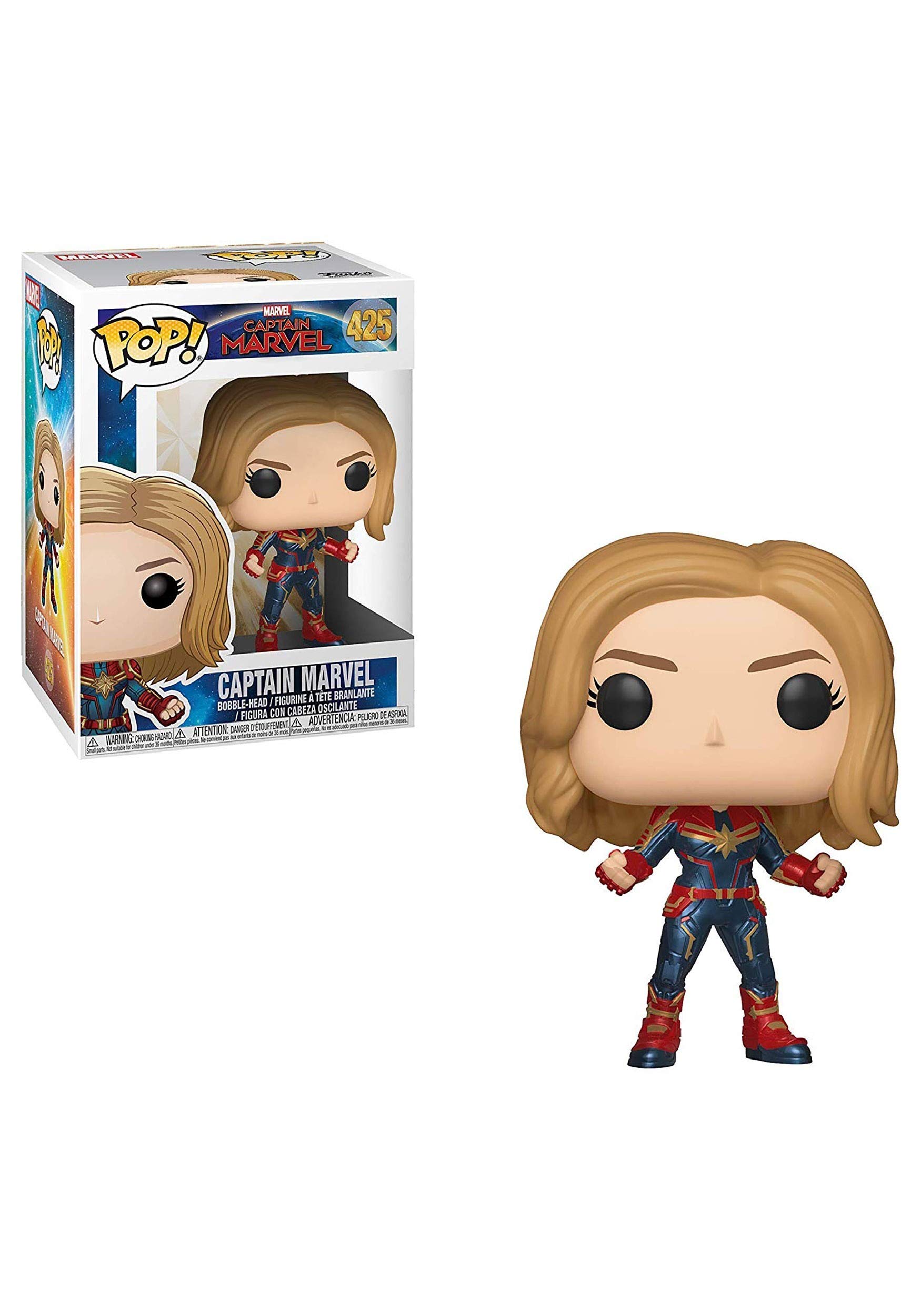 Amazon.com: Funko Pop! Marvel: Captain Marvel (Styles May Vary) Toy ...