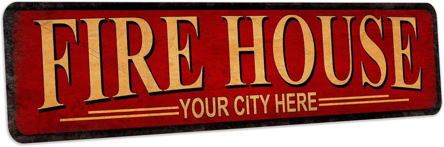 Amazon.com: Custom Fire House Sign Firefighter Department Fireman ...