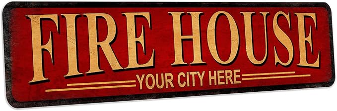 Amazon.com: Custom Fire House Sign Firefighter Department Fireman ...