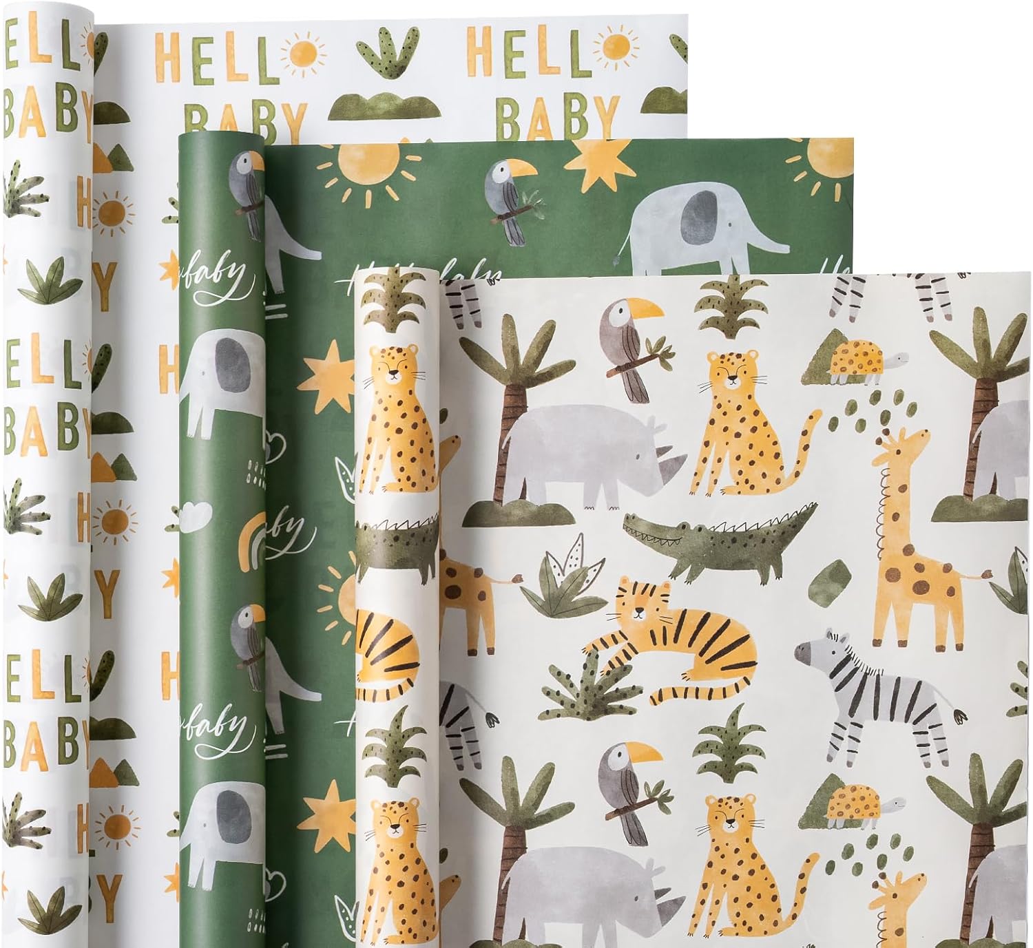 Amazon.com: WRAPAHOLIC Kraft Baby Shower Wrapping Paper - Mini Roll - 3 ...