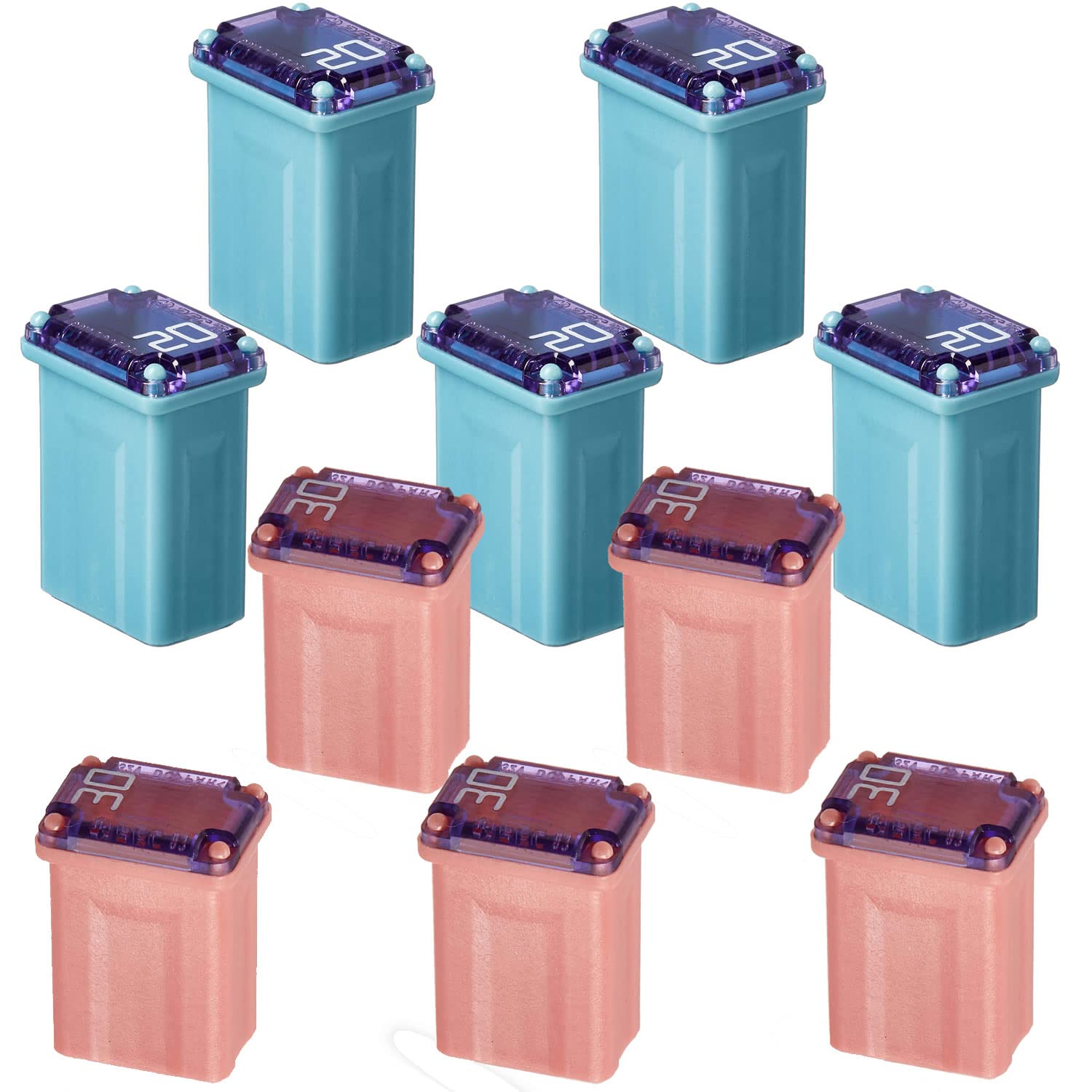 Amazon.com: 10 Pack Micro Cartridge Fuses Mcase Type Fuse 20amp 30amp ...