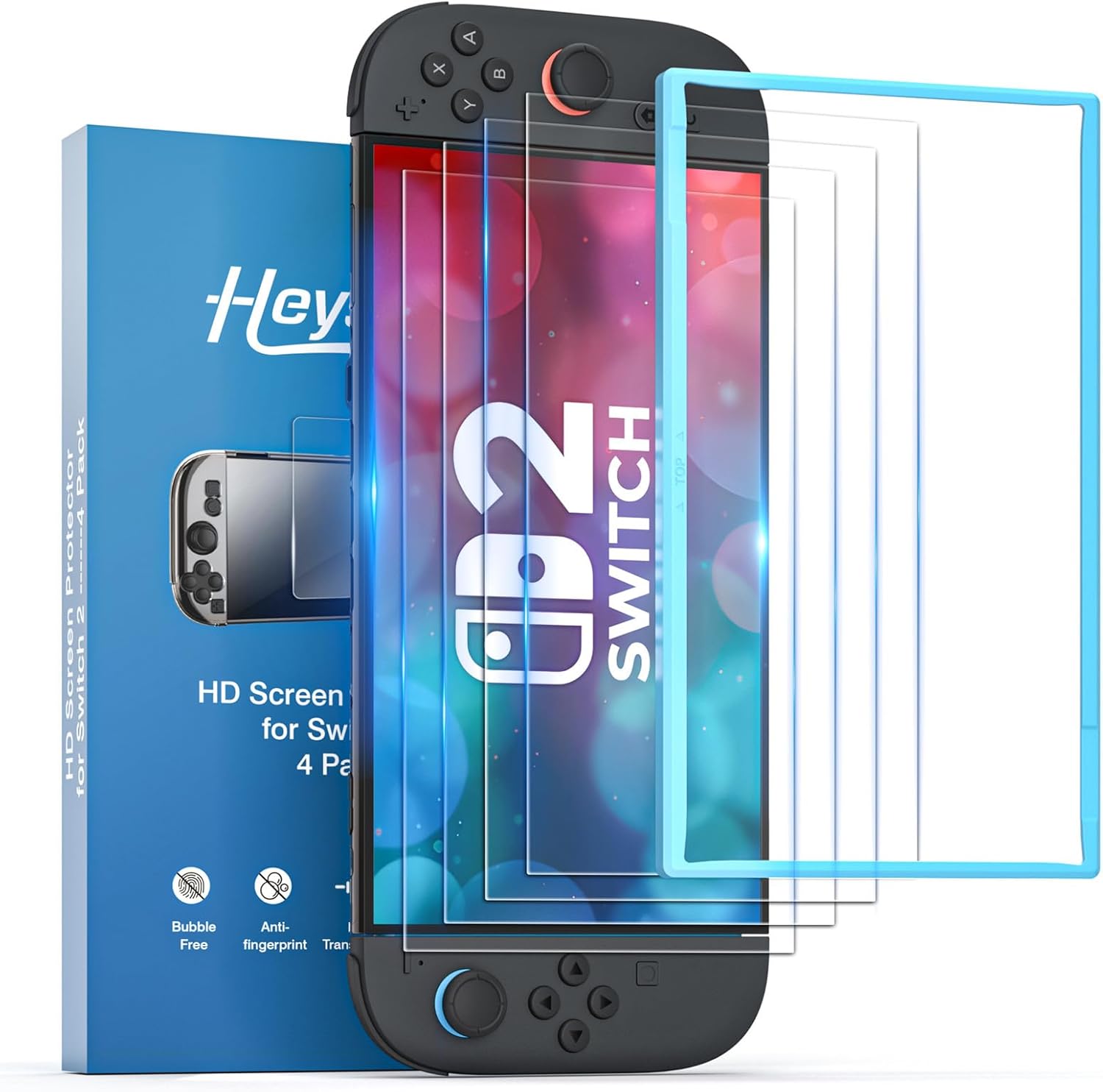 Amazon.com: HEYSTOP 4 Pack Switch 2 Screen Protector for Nintendo ...