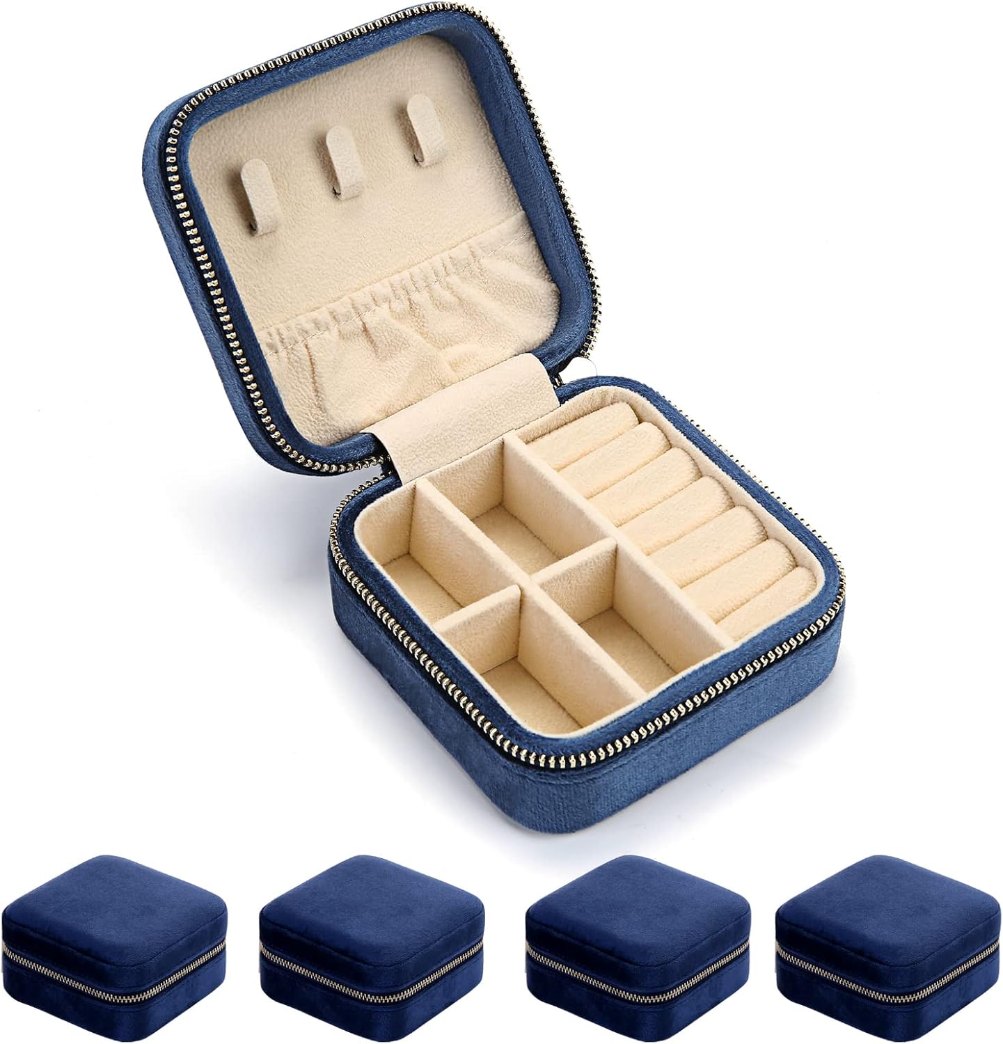 Amazon.com: Plush Velvet Travel Jewelry Case Organizer, Small Travel ...
