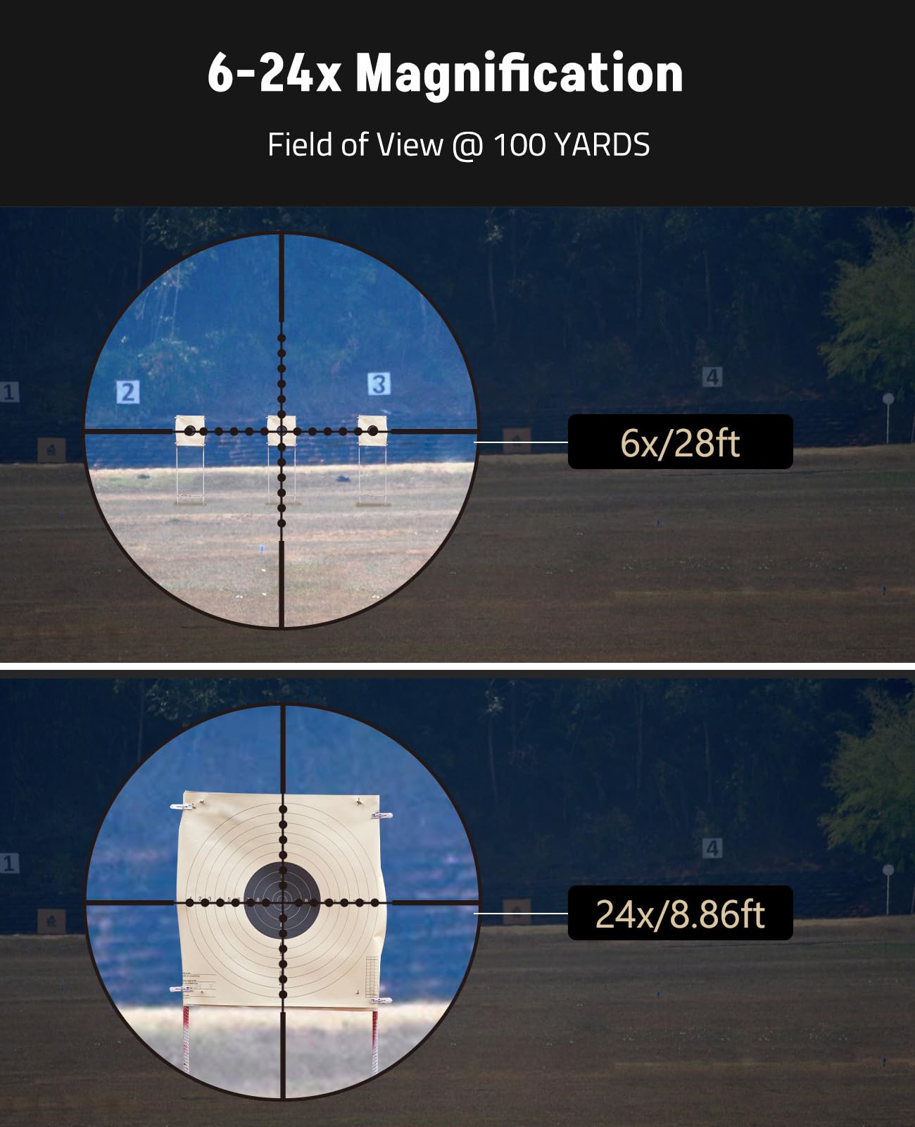 Snapklik.com : MidTen 6-24x50 AO Rifle Scope For Hunting - Red And ...
