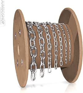 Seilwerk STANKE 2mm 1m Rundstahlkette kurzgliedrig verzinkt Stahlkette Meterware Eisenkette ...