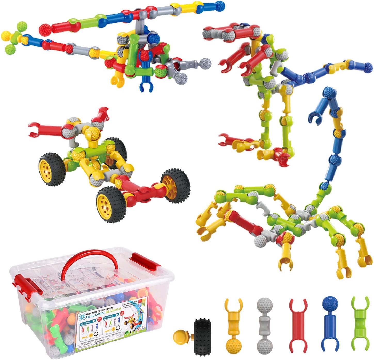 Amazon.com: SHUNLAM Building Blocks for Kids 170 Pcs STEM Toys for Boys ...