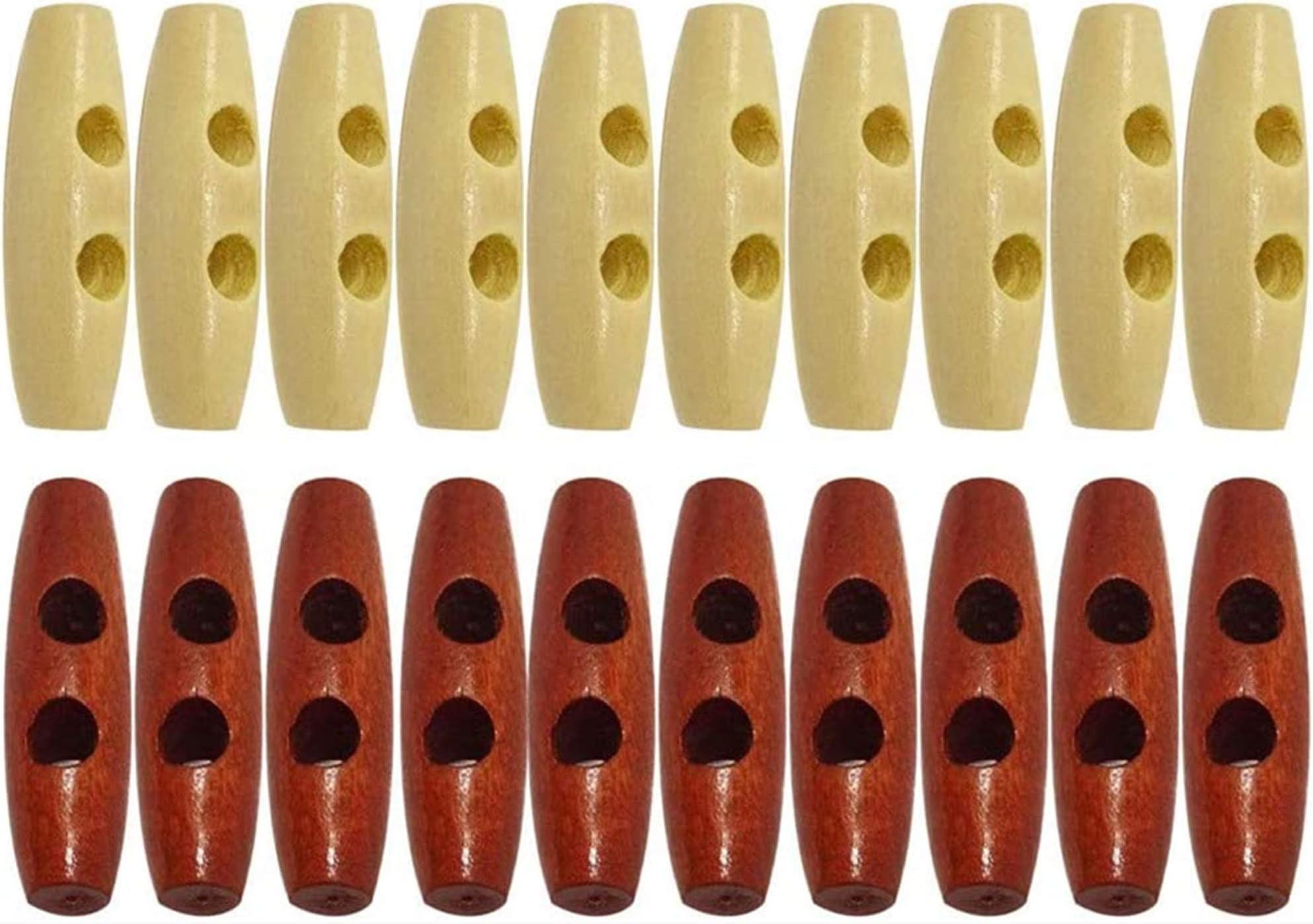 Wood Toggle Buttons Olive Shape Wooden Coat Buttons 20pcs 3cm for ...