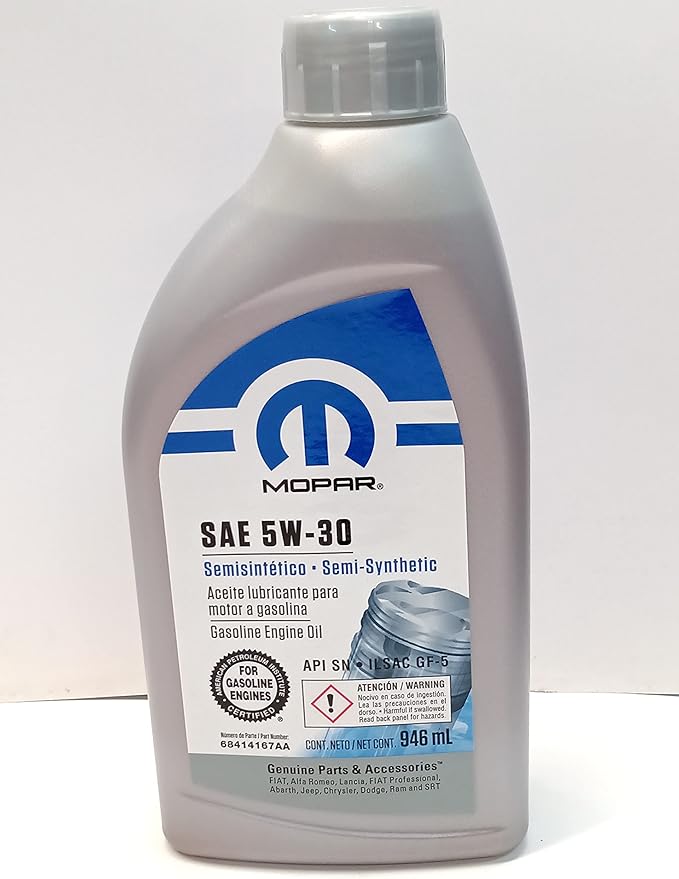 Mopar 68414167AA ACEITE 5W30 CAJA 1L : Amazon.com.mx: Automotriz y ...