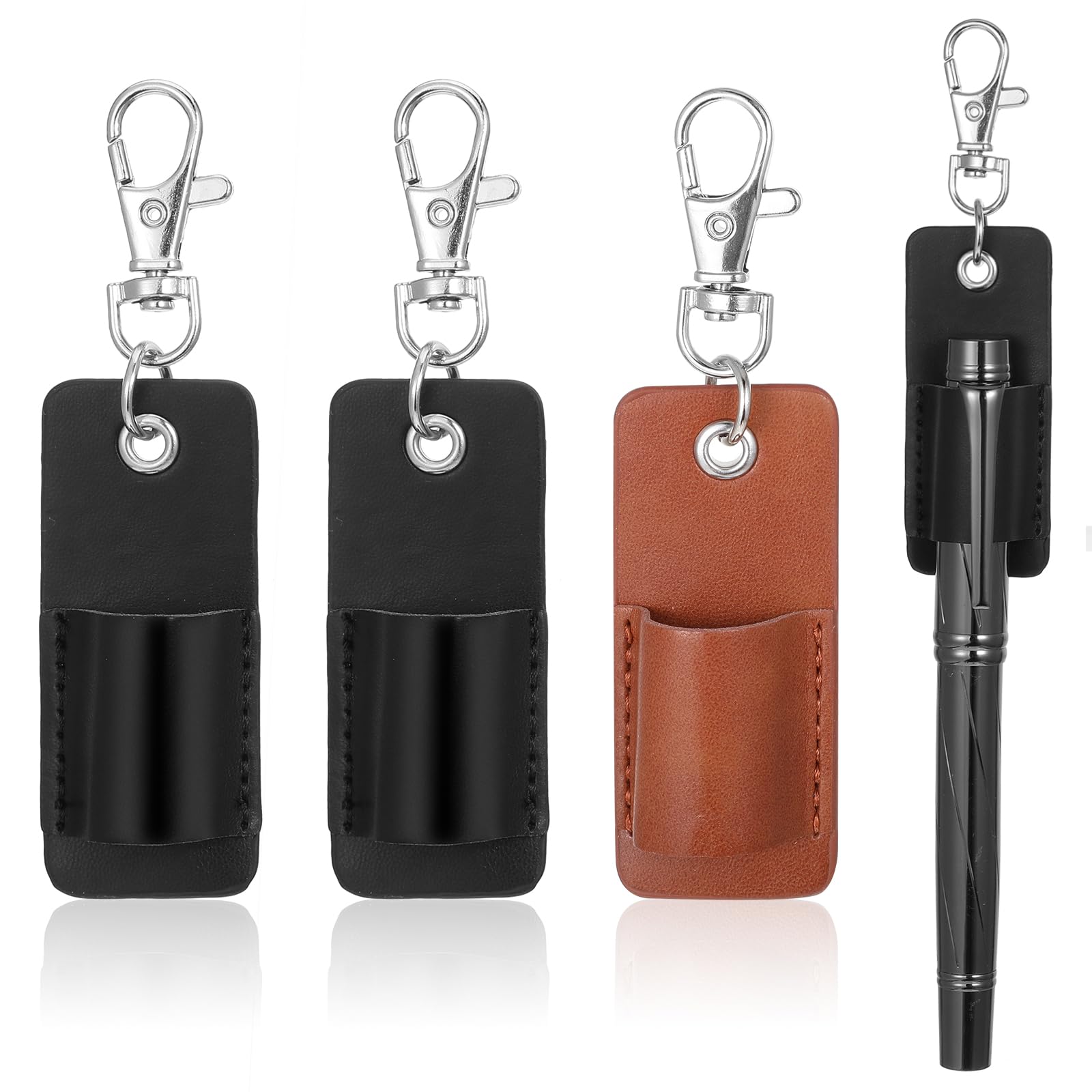 Amazon.com: 3Pcs Anti-Lost Leather Pen Holder with Clips, Portable ...