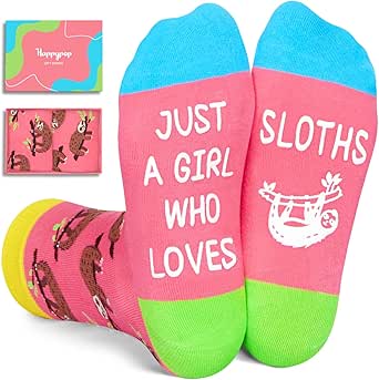 Amazon.com: HAPPYPOP Sloth Gifts for Girls - Funny Sloth Socks for ...