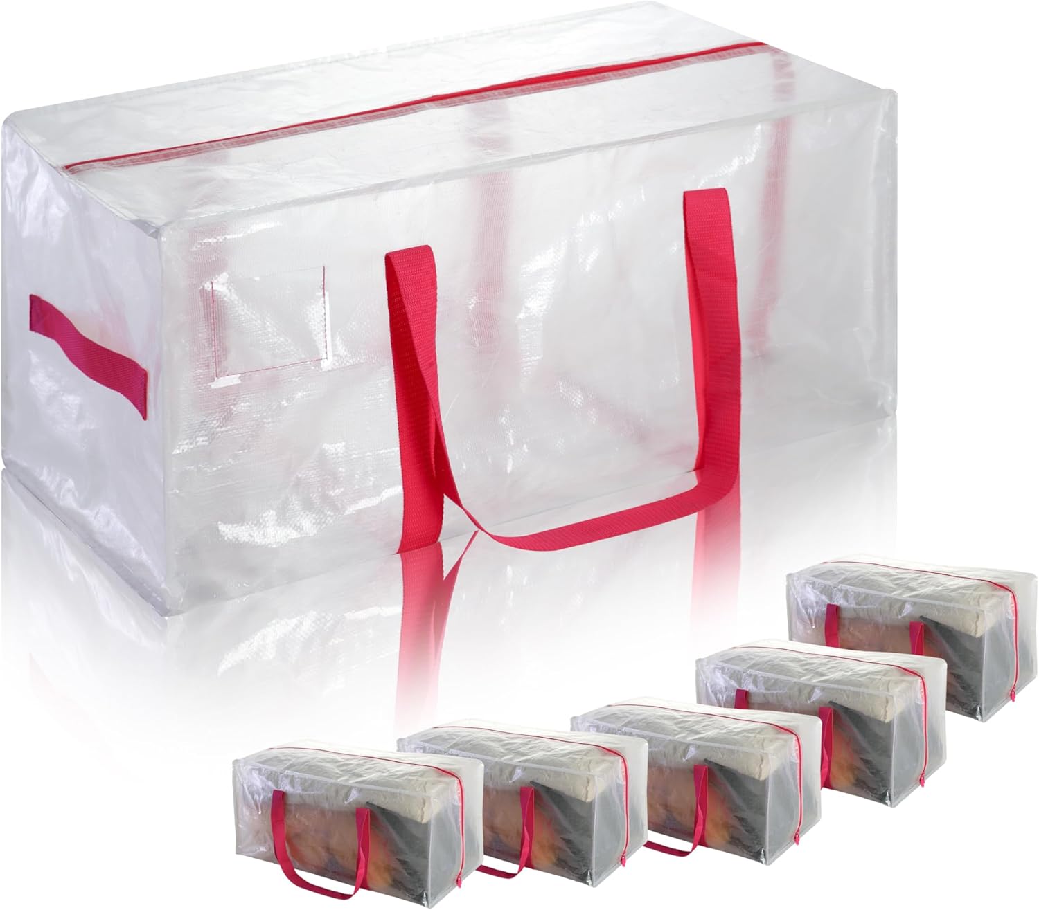 Amazon.com: JCBZAMZ Moving Bags Heavy Duty,Clear Moving Bags with Pink ...