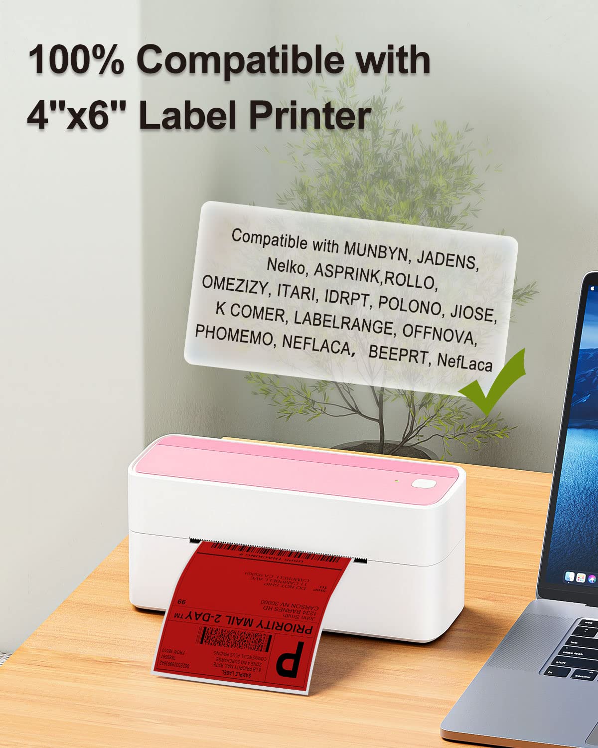 Snapklik.com : 4x6 Thermal Label Printer Paper - 500 PCS Red 4x6 Fan ...