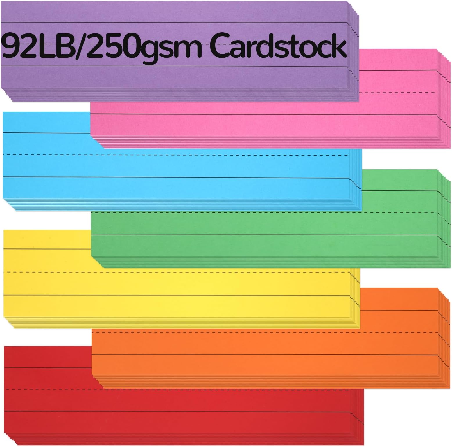 Amazon.com: 112 Sheets Rainbow Sentence Strips, 92LB/250gsm Cardstock ...