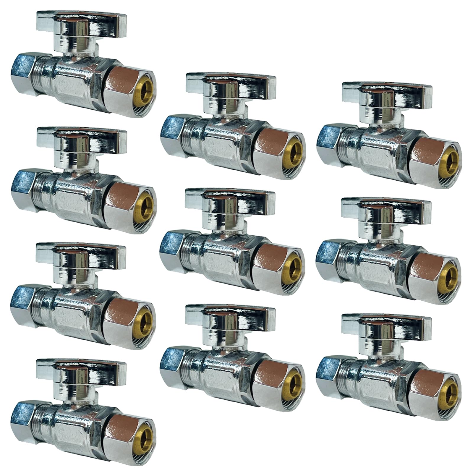 Snapklik.com : 10 Pcs Straight Stop Valve, 3/8 Inch Female Compression ...