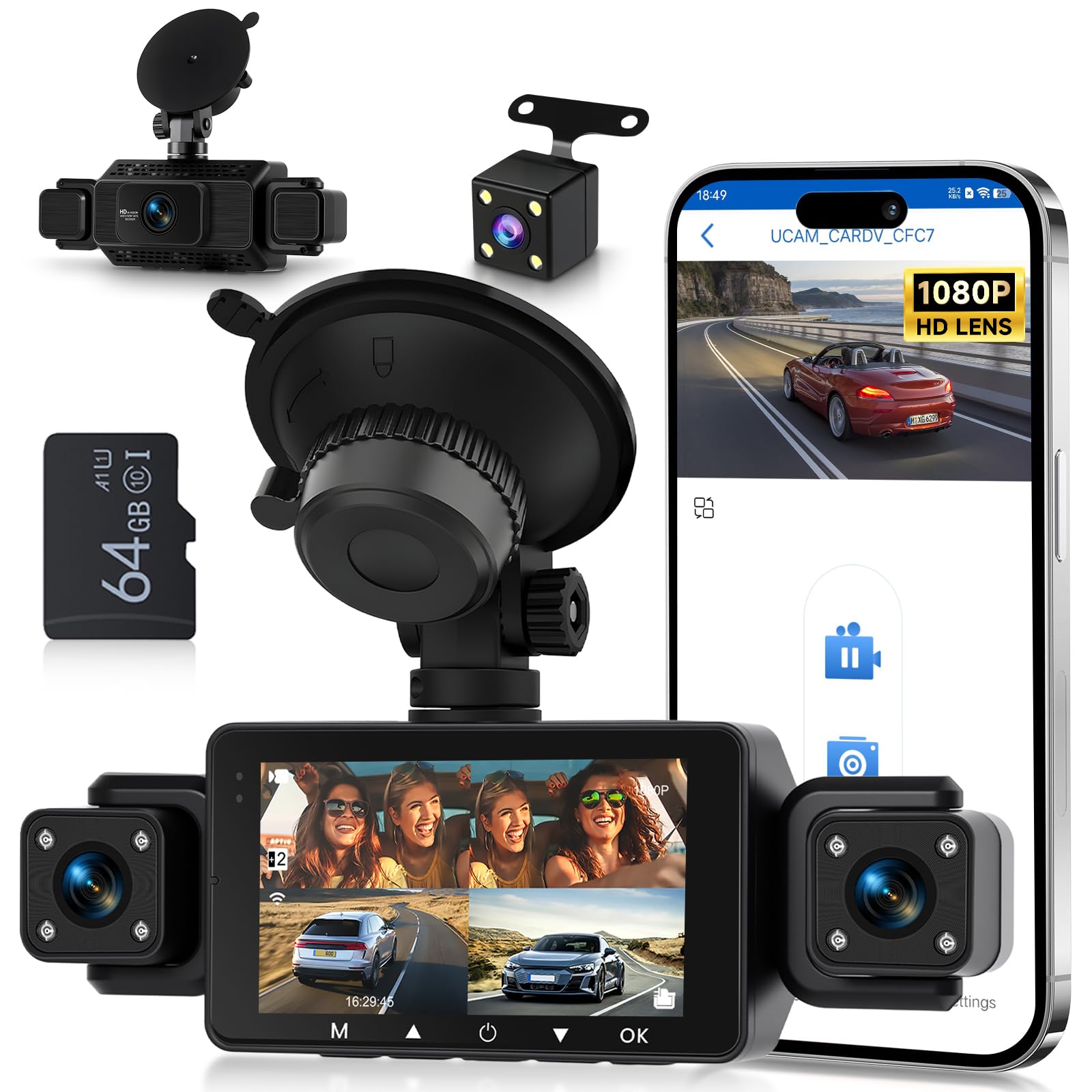 Hodozzy 360° Car Dash Cam 1080P (Model B0FM3SF328) User Manual
