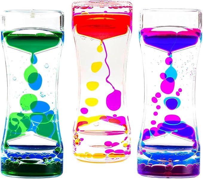 Amazon.com: Winbar 3 Pack Calming Liquid Motion Bubbler, Hourglass Type ...