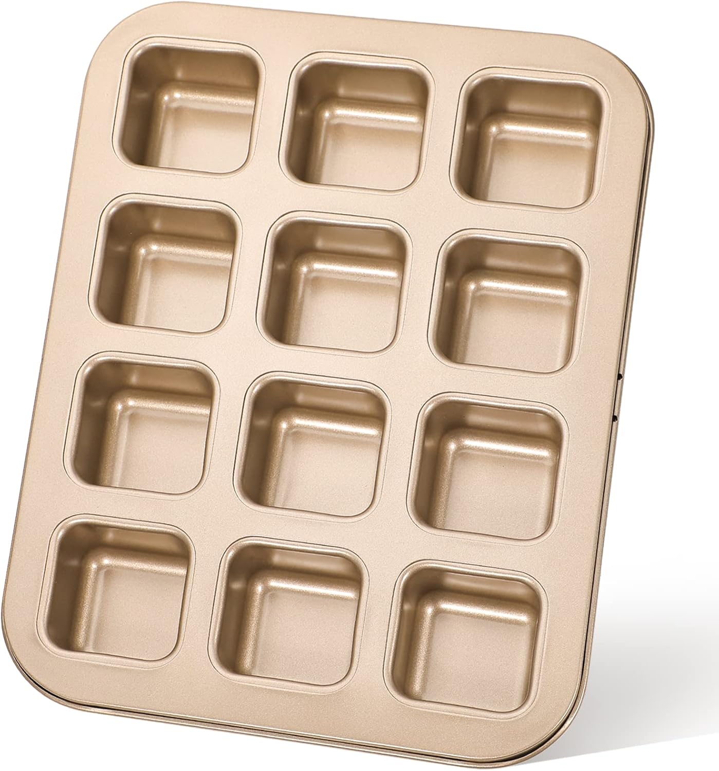 Amazon.com: Webake Brownie Cake Pan, 12-Cavity Non-Stick Square Muffin ...