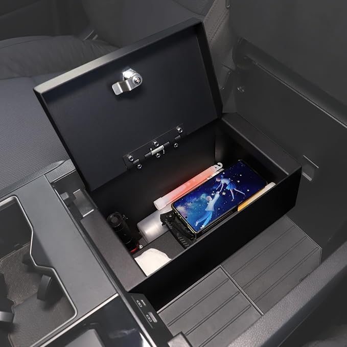 Amazon.com: Car Center Console Lock Safe Box Armrest Storage Compatible ...