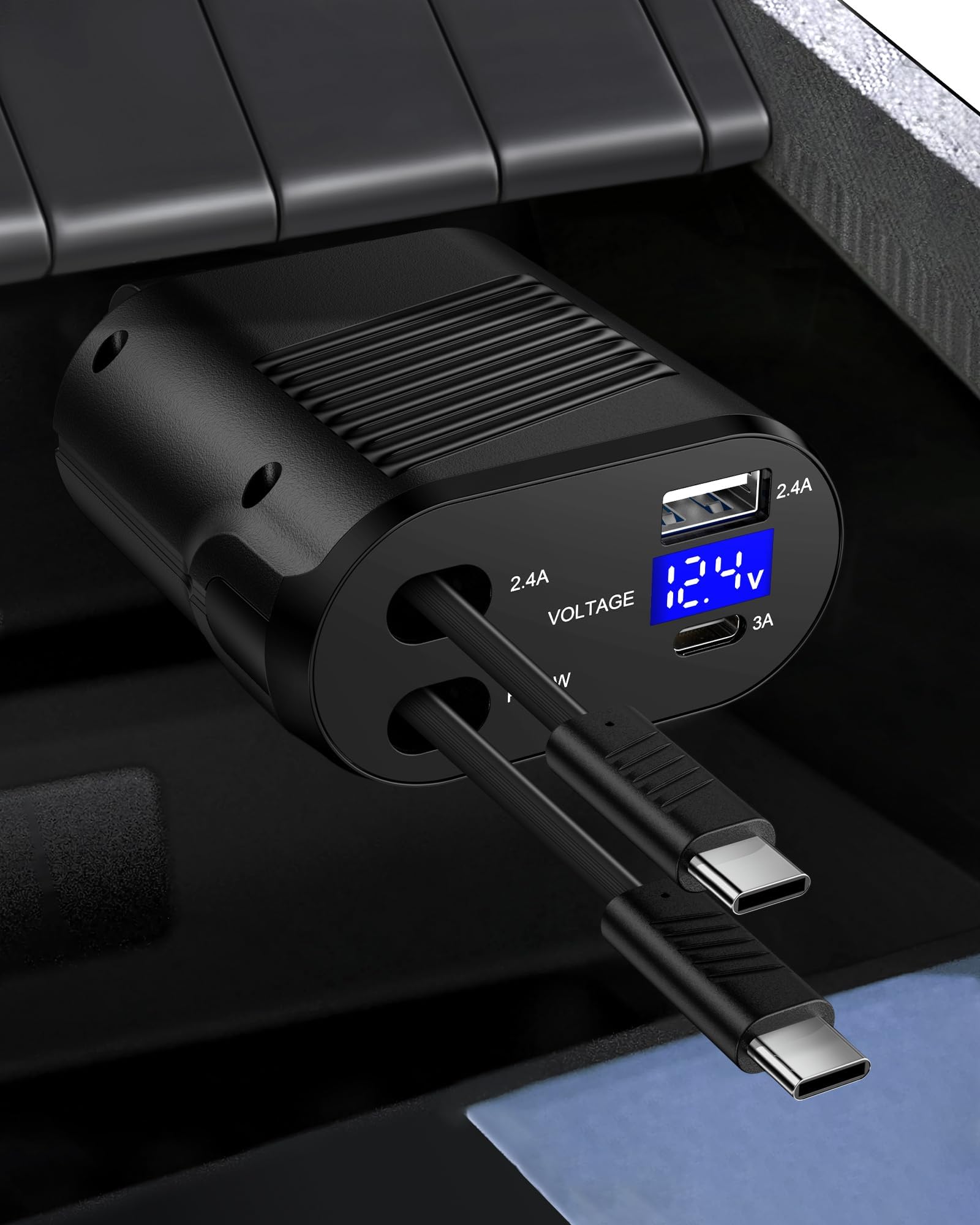 Amazon.com: EWITGO Retractable Car Charger, 4 in 1 USB C Car Charger ...