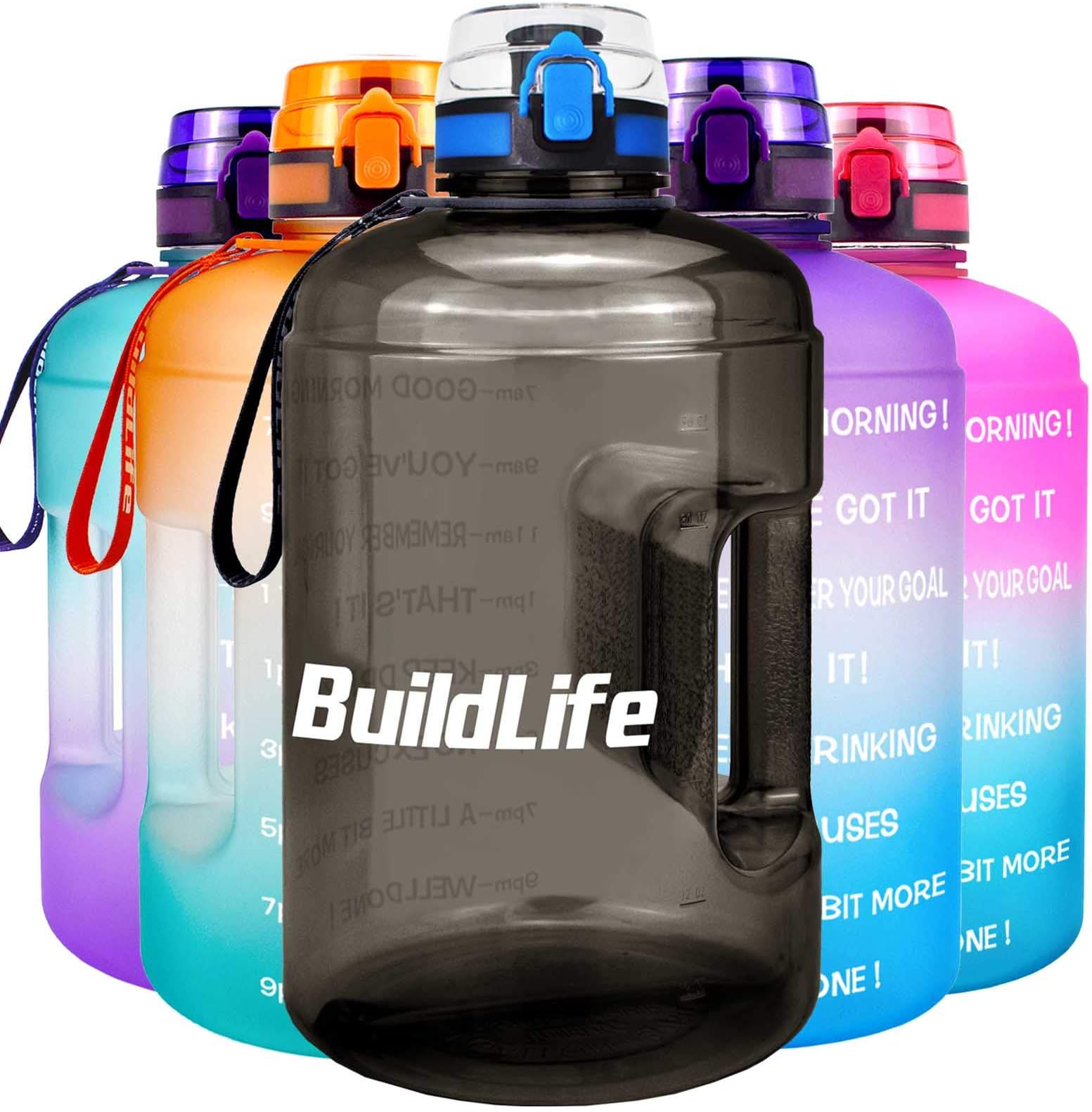 Amazon.com: AQUAFIT 1 Gallon Water Bottle with Time Marker - Straw ...