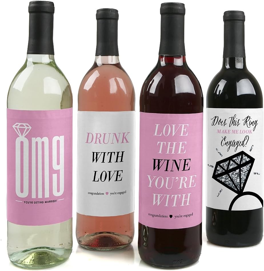 Amazon.com: 2pcs Welcome to Your Engaged Era Wine Labels, Engagement ...