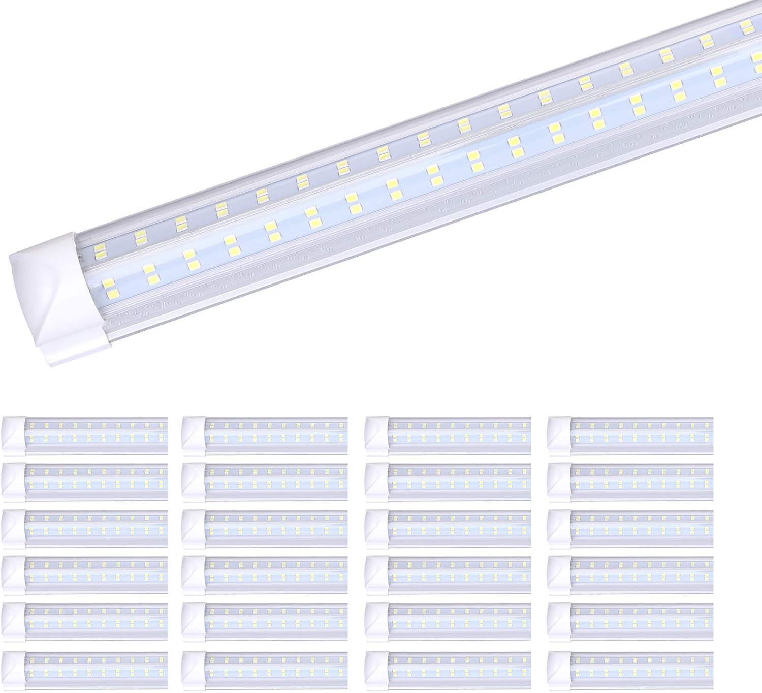 8FT T8 V Shape Integrated Tube Light Double Side 4 Row,120W LED Shop ...