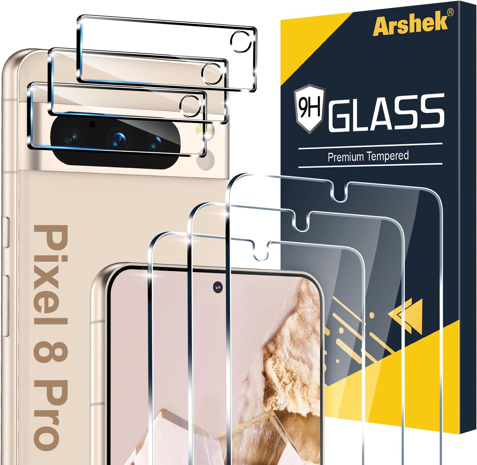 Amazon.com: [3+3 Pack] for Google Pixel 8 Pro Screen Protector, 9H ...