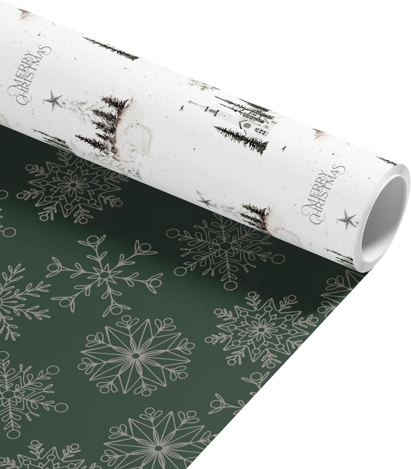 Amazon.com: Winter Forest Christmas Wrapping Paper Roll, 17" x 16.4 ft ...