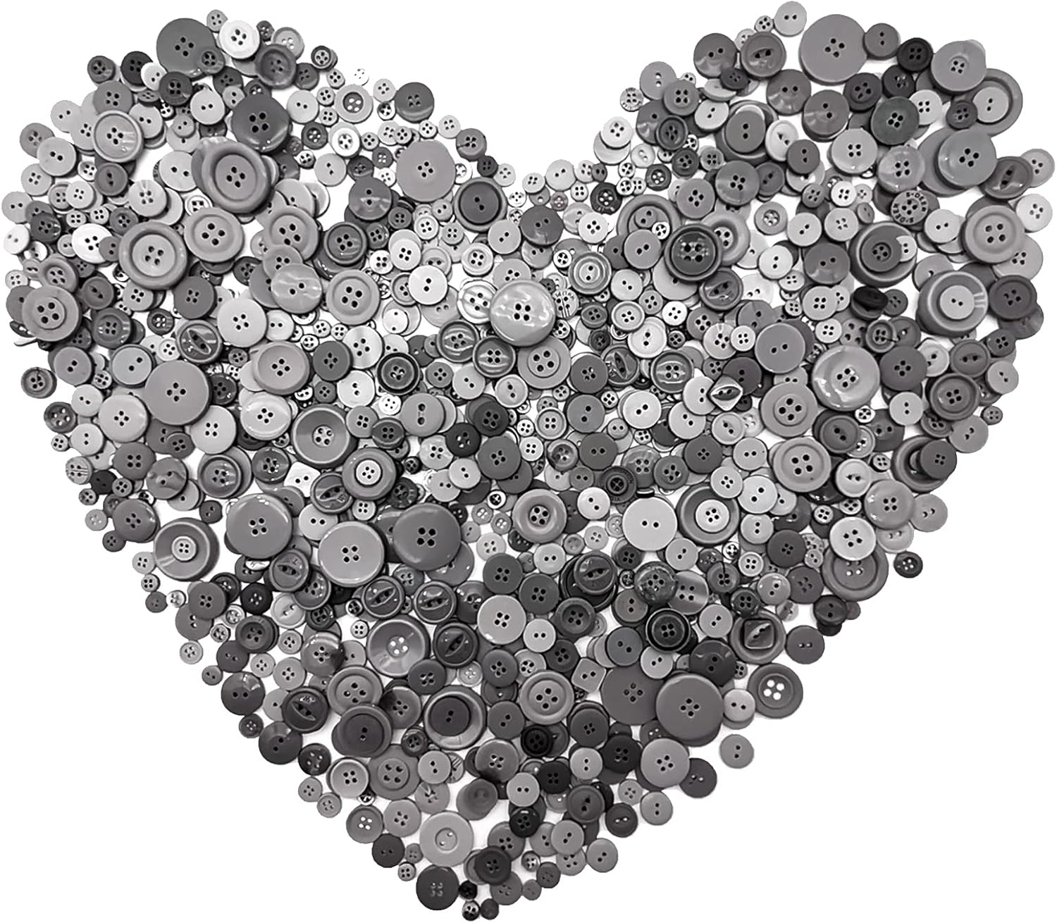 Amazon.com: 600-700Pcs Gray Buttons for Crafts Bulk Assorted Size Grey ...