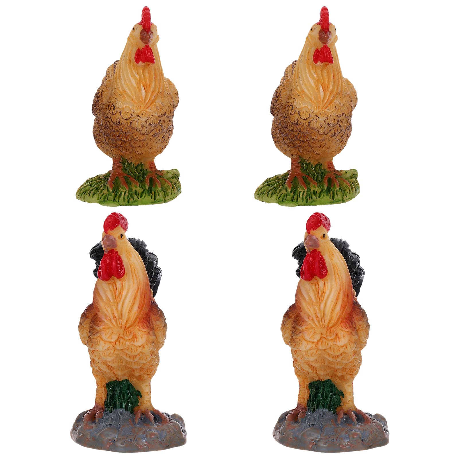 Amazon.com: ARTIBETTER 4pcs Farm Animal Figurines Miniature Resin Hen ...