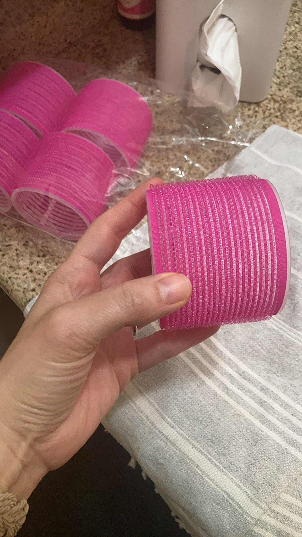 Amazon.com : 6 Pack Super Jumbo Self Grip Hair Rollers Pro Salon ...