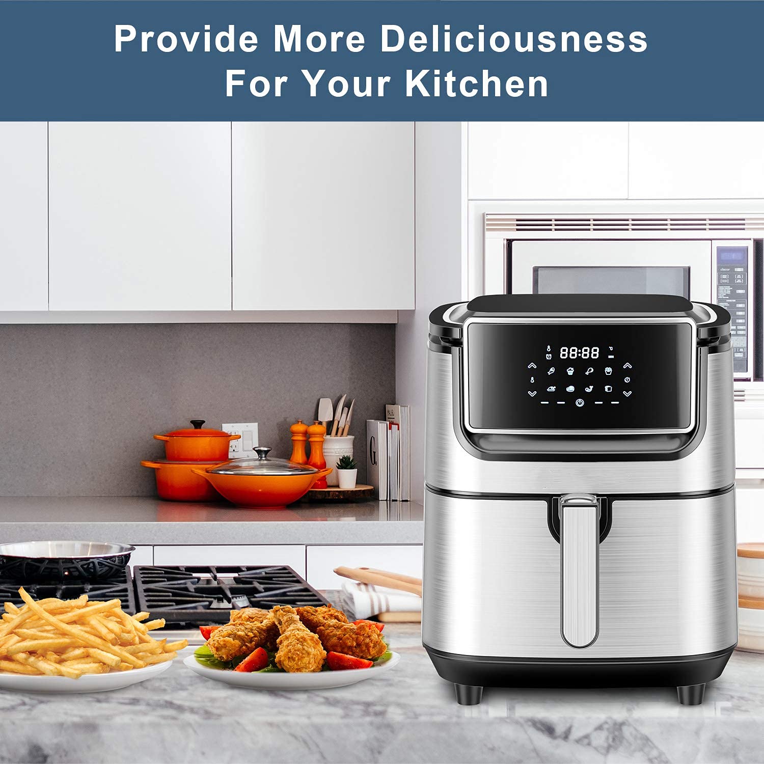 Rapid Air Fryer , Led Digital Touchscreen,1800 Watts, 60Hz,Digital ...
