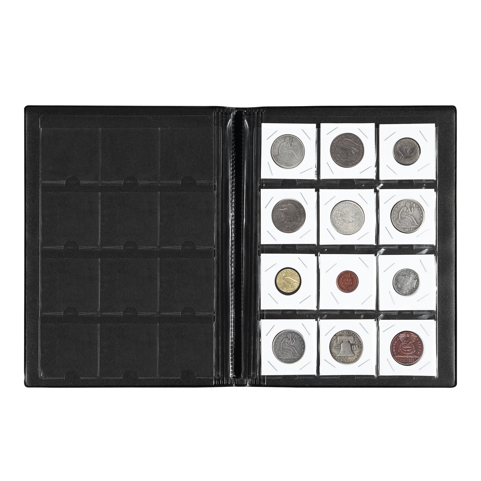 Snapklik.com : Coin Flips 2x2 Holder Album, 120 Pockets Coin Cardboard ...