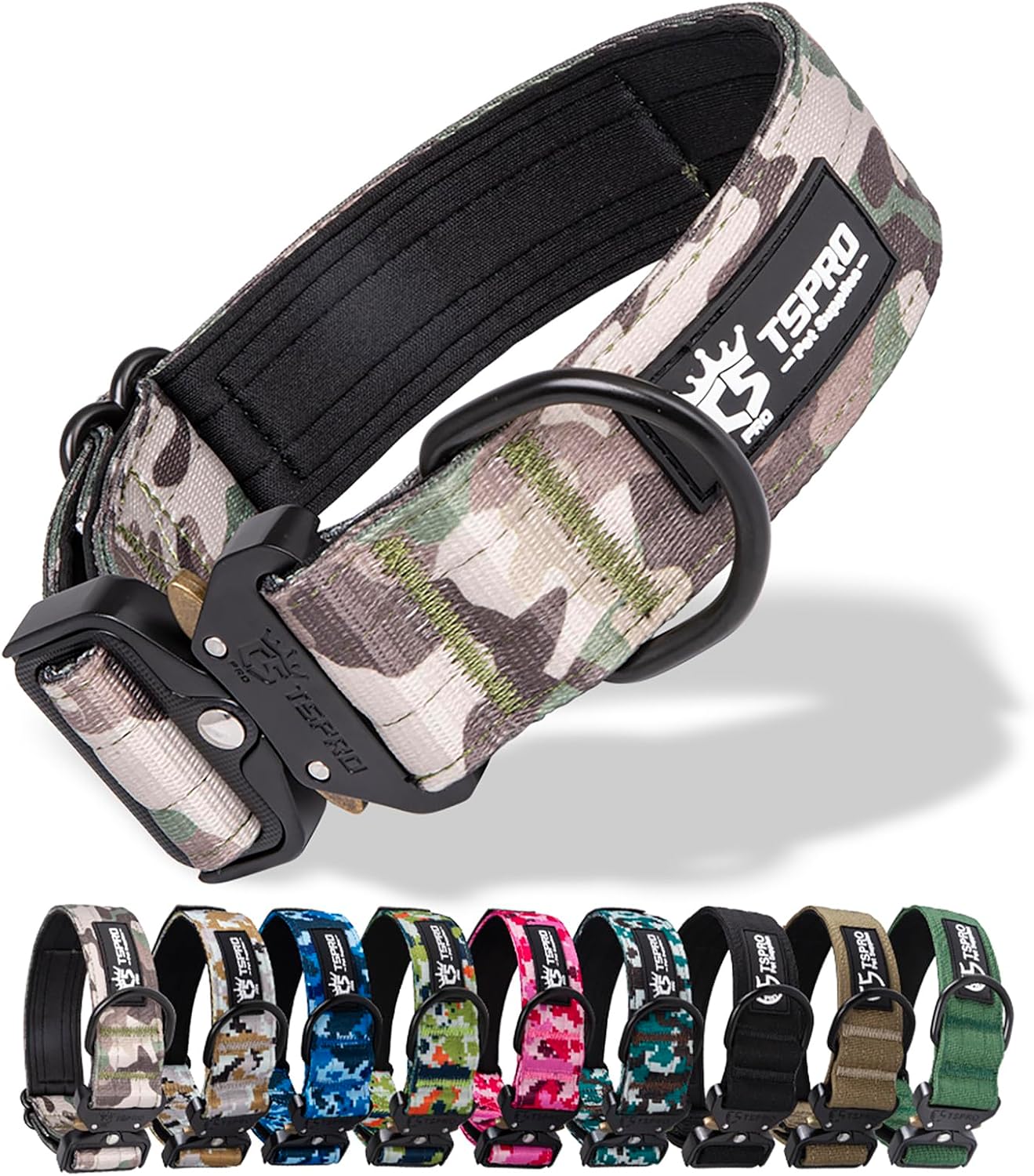 Amazon.com : TSPRO Premium Dog Collar with USA Flag Patch Thick Dog ...