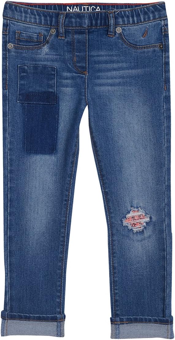 Amazon.com: Nautica Girls' Big Denim Rip & Repair Jegging with Patches ...
