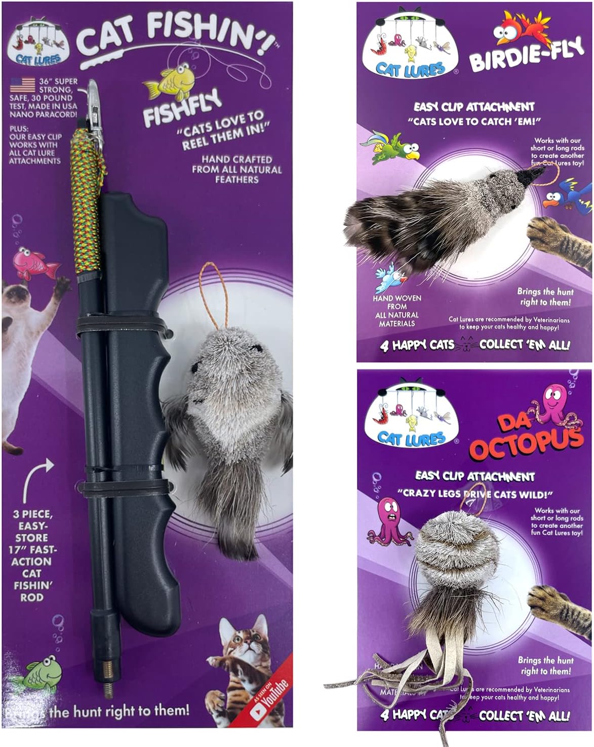 Amazon.com : GoCat Fun Kit B - Cat Fishin Fishfly, Da Birdie, Da ...