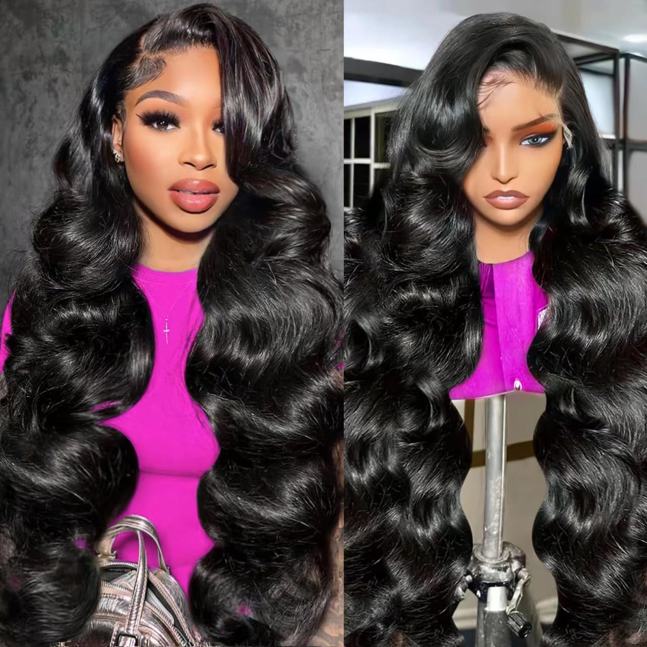 Amazon.com : AUOCATTAIL 28 Inch Wave Wig HD Lace Front Wigs Human Hair ...