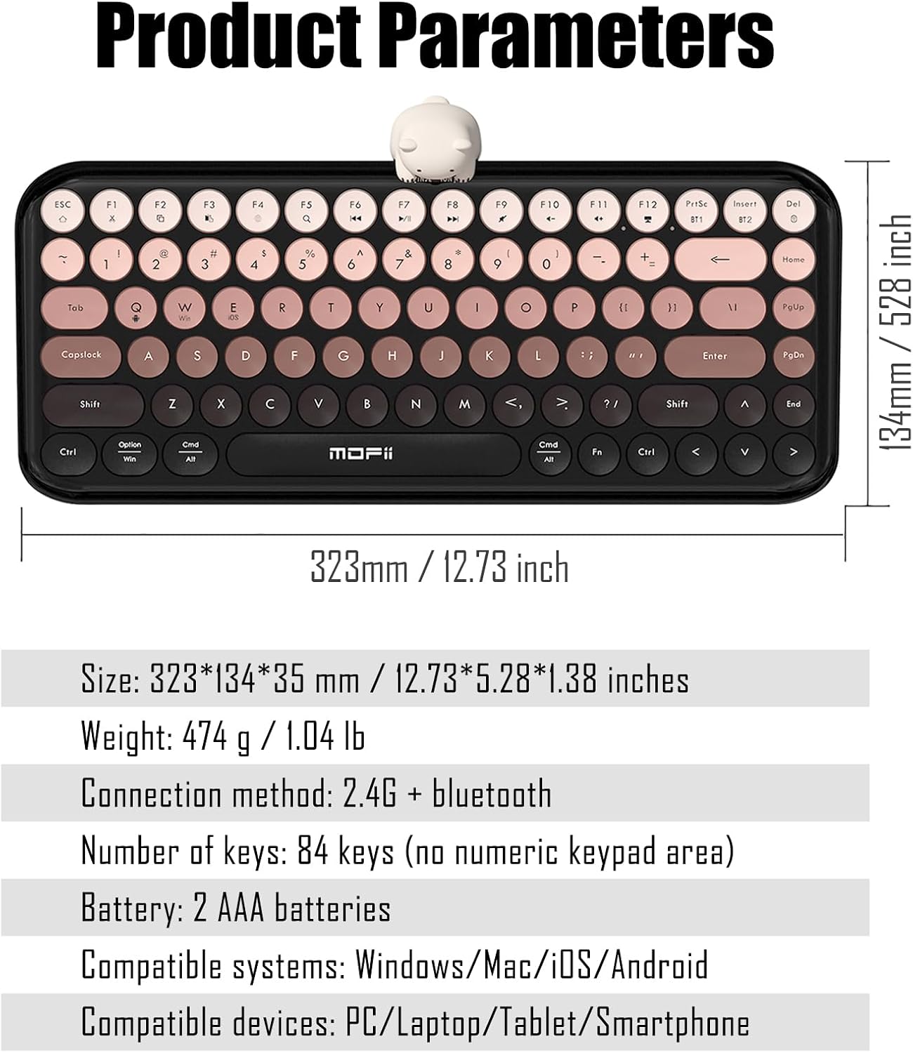 Lomiluskr Colorful Wireless Keyboard (Model B0DGW2YWHY) Instruction Manual